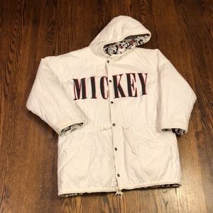 Disney | Jackets & Coats | Rare Reversible Mickey Mouse Aop Big Logo ...